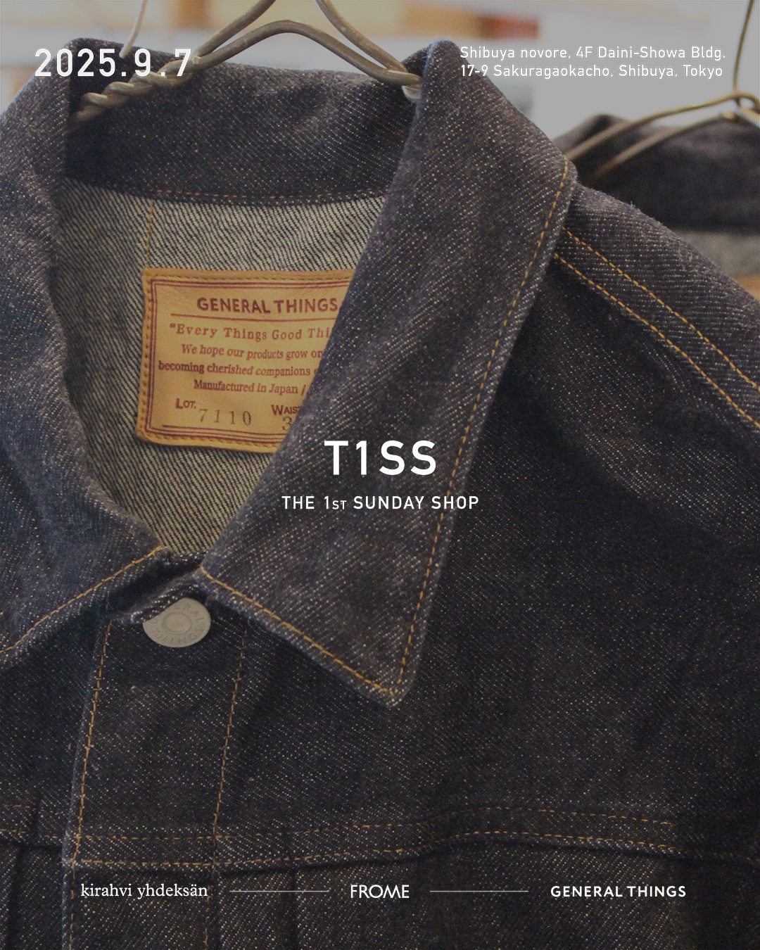 T1SS – 9.7(Sun) The 1st Sunday Shop Open - GENERAL THINGS OFFICIAL SITE